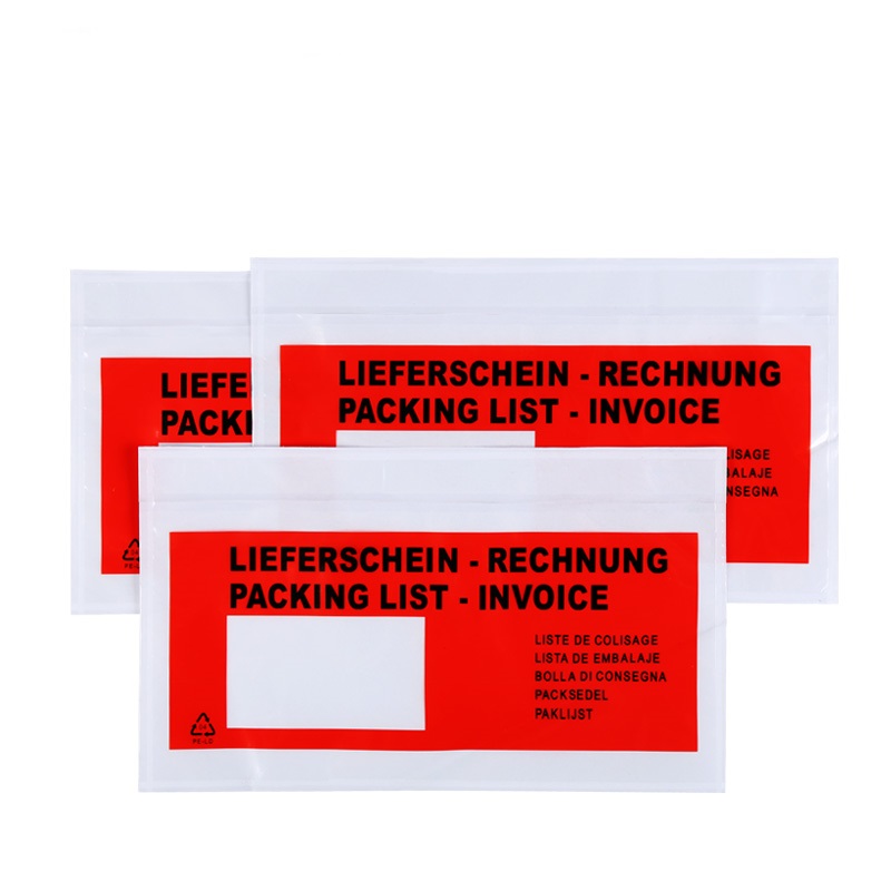 Bilingual Packing list Enclosed envelope